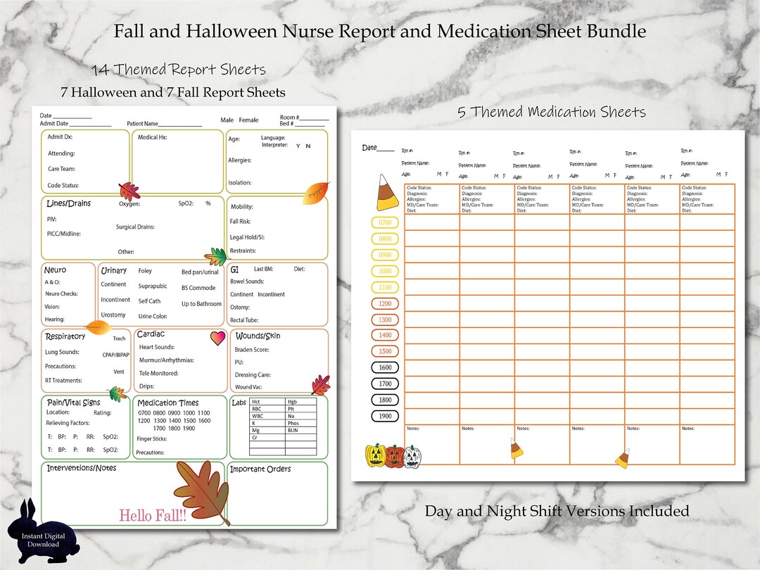 Nursing Report Sheet, Autumn Nurse Brain, Med Surg Handoff Report ...