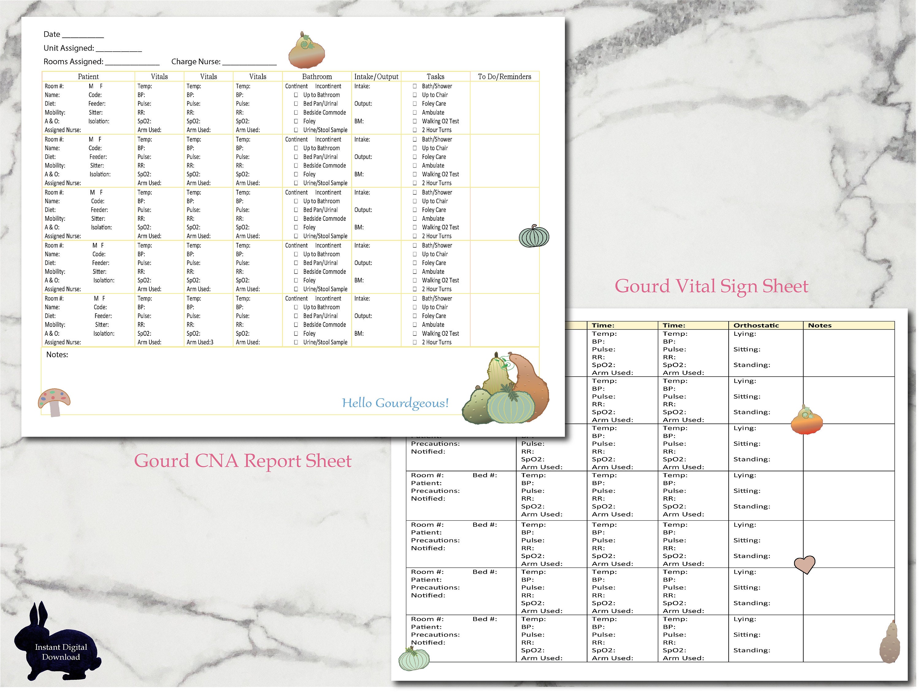 Fall CNA Report Sheet, Autumn Themed Nursing Assistant Brain, Vital ...