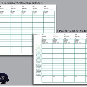 Nursing Shift Organizer, Nurse Day Planner, Medication and Task to Do ...