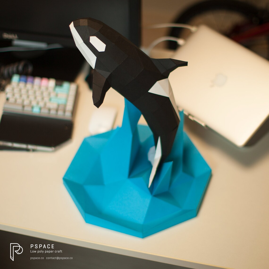 ORCA Paper Craft ORCA Papier bastelvorlage Papier basteln | Etsy