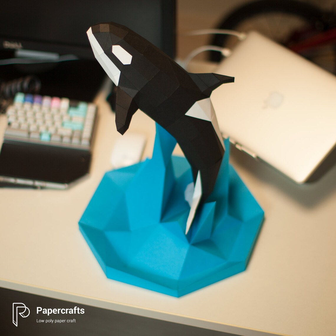 ORCA - Make Your Own Low Poly Paper Sculpture, Papercraft Bird, Digital ...