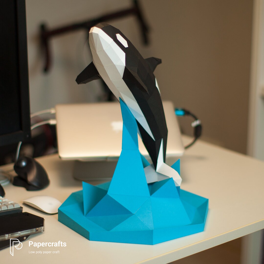 ORCA Make Your Own Low Poly Paper Sculpture, Papercraft Bird, Digital ...