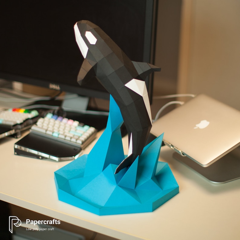 ORCA - Make Your Own Low Poly Paper Sculpture, Papercraft Bird, Digital ...
