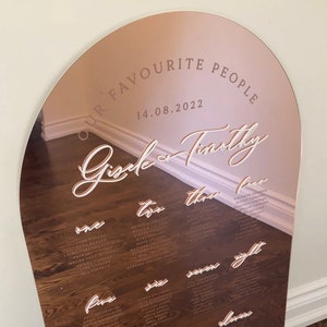 Mirrored Acrylic Seating Chart | Wedding Seating Chart | 3D Acrylic ...