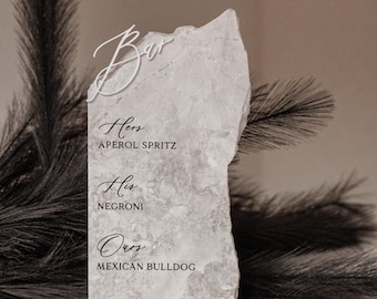 Marble Natural Stone Bar Sign Wedding Signage - Etsy