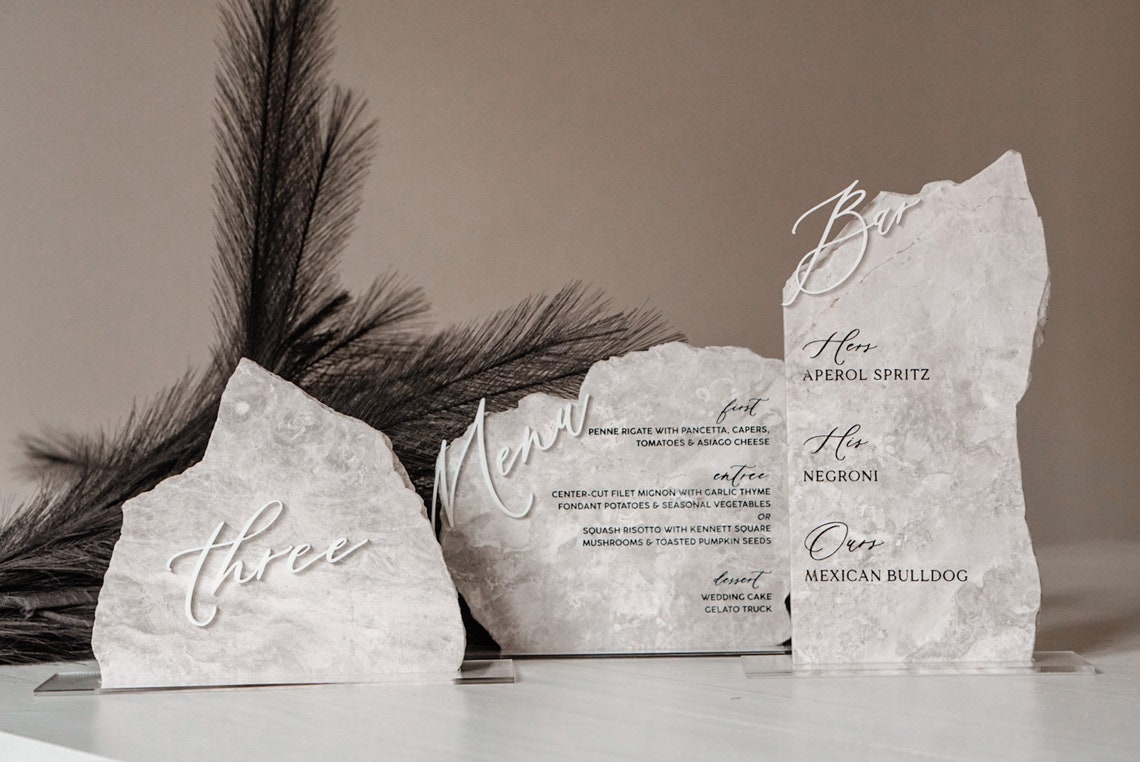 Stone Marble Table Numbers Wedding Table Numbers Natural - Etsy Canada