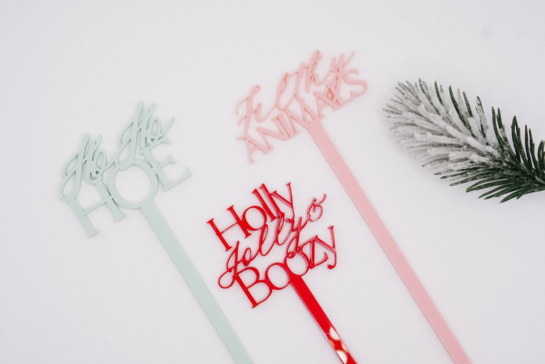 6-pack Funny Holiday Stir Sticks | Christmas Drink Stirrers | Holiday ...