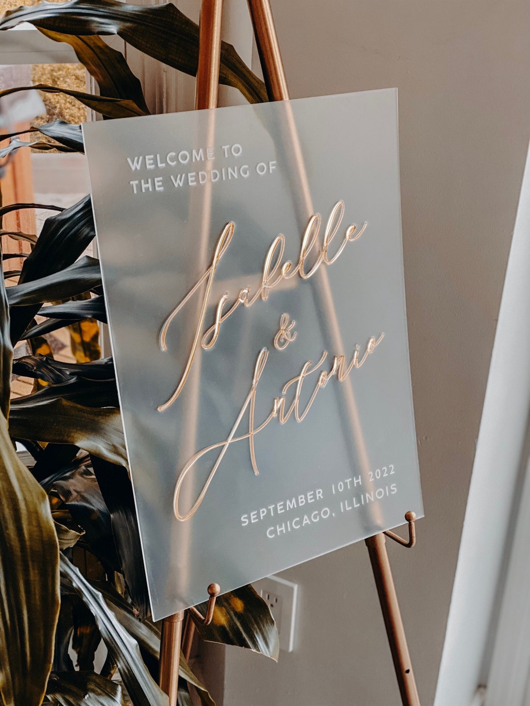 3D Acrylic Wedding Welcome Sign | Frosted Acrylic Wedding Sign ...