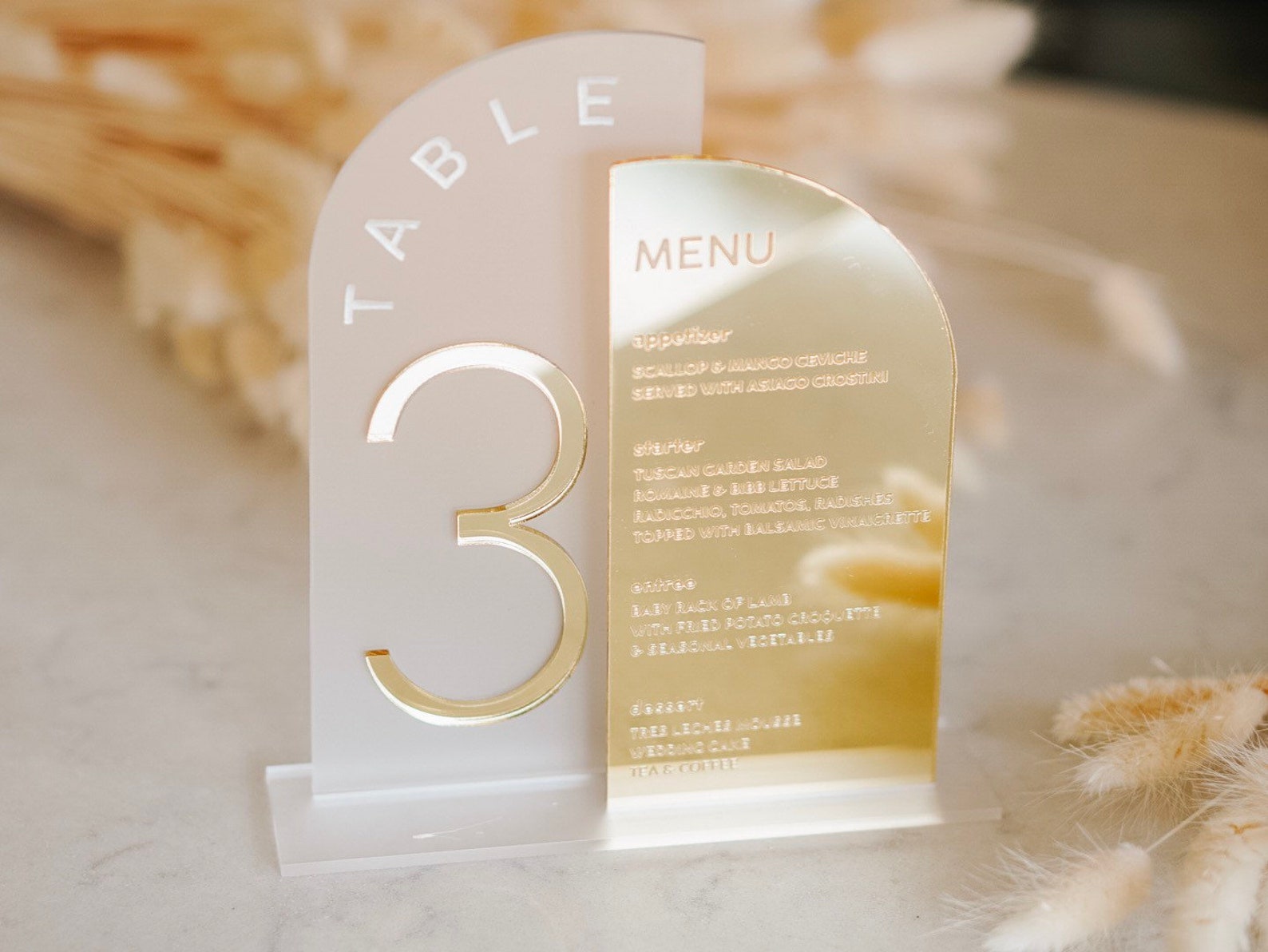 Table Numbers With Menu Wedding Acrylic Table Numbers - Etsy