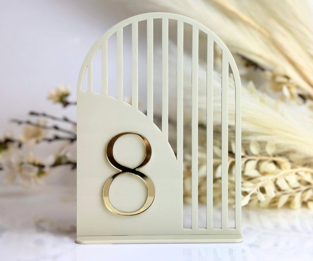 Art Deco Acrylic Wedding Table Numbers | Event Table Setting | Modern ...