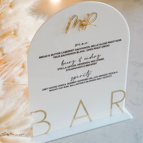 Acrylic Split Arch Wedding Bar Sign Signature Drink 8x10 - Etsy