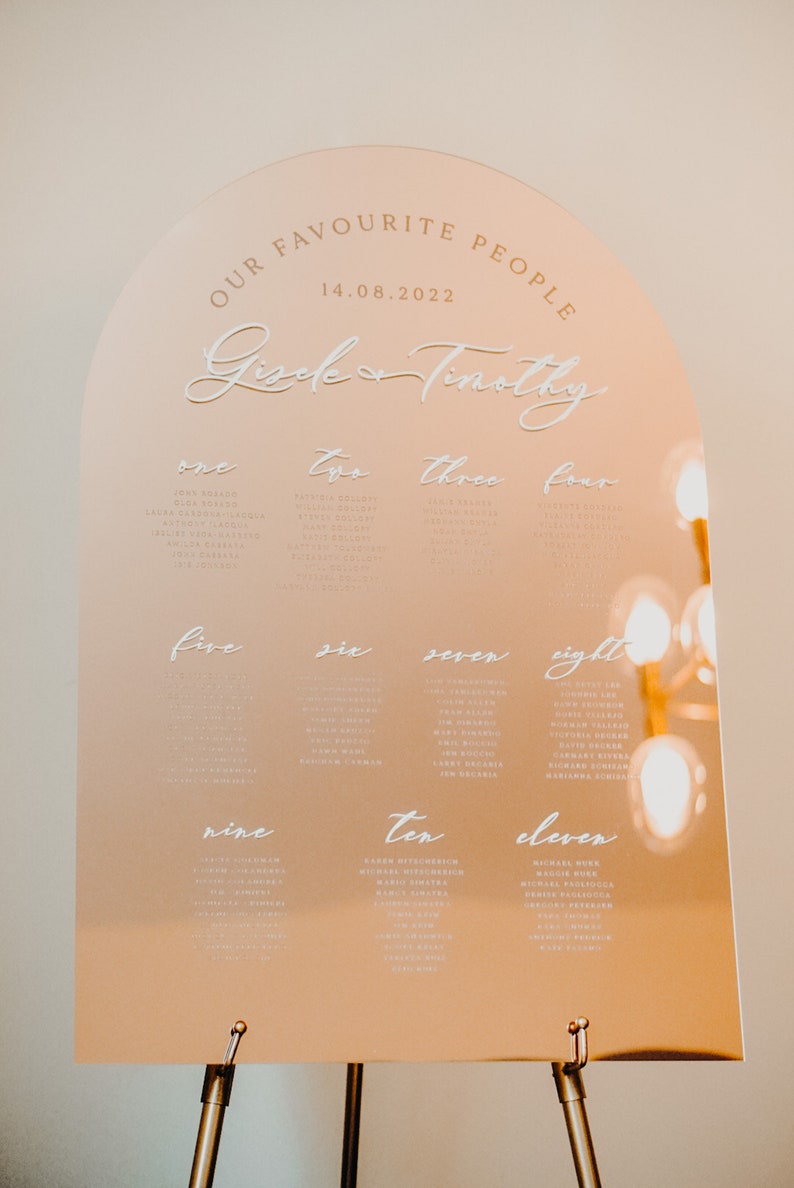 Mirrored Acrylic Seating Chart Wedding Seating Chart 3D - Etsy