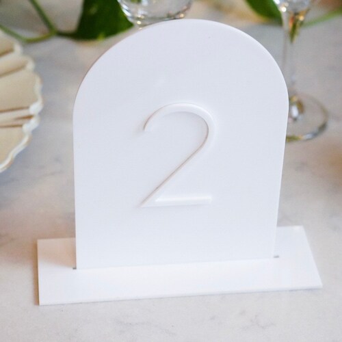 Acrylic Wedding Table Numbers White on White Acrylic Table - Etsy