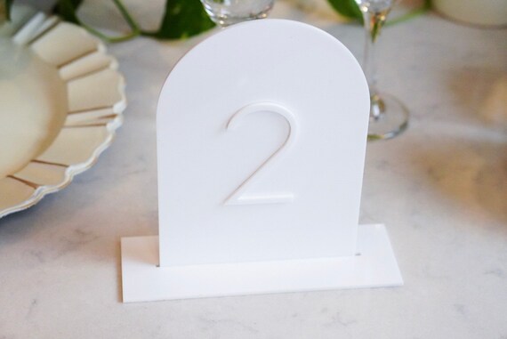Acrylic Wedding Table Numbers White on White Acrylic Table - Etsy