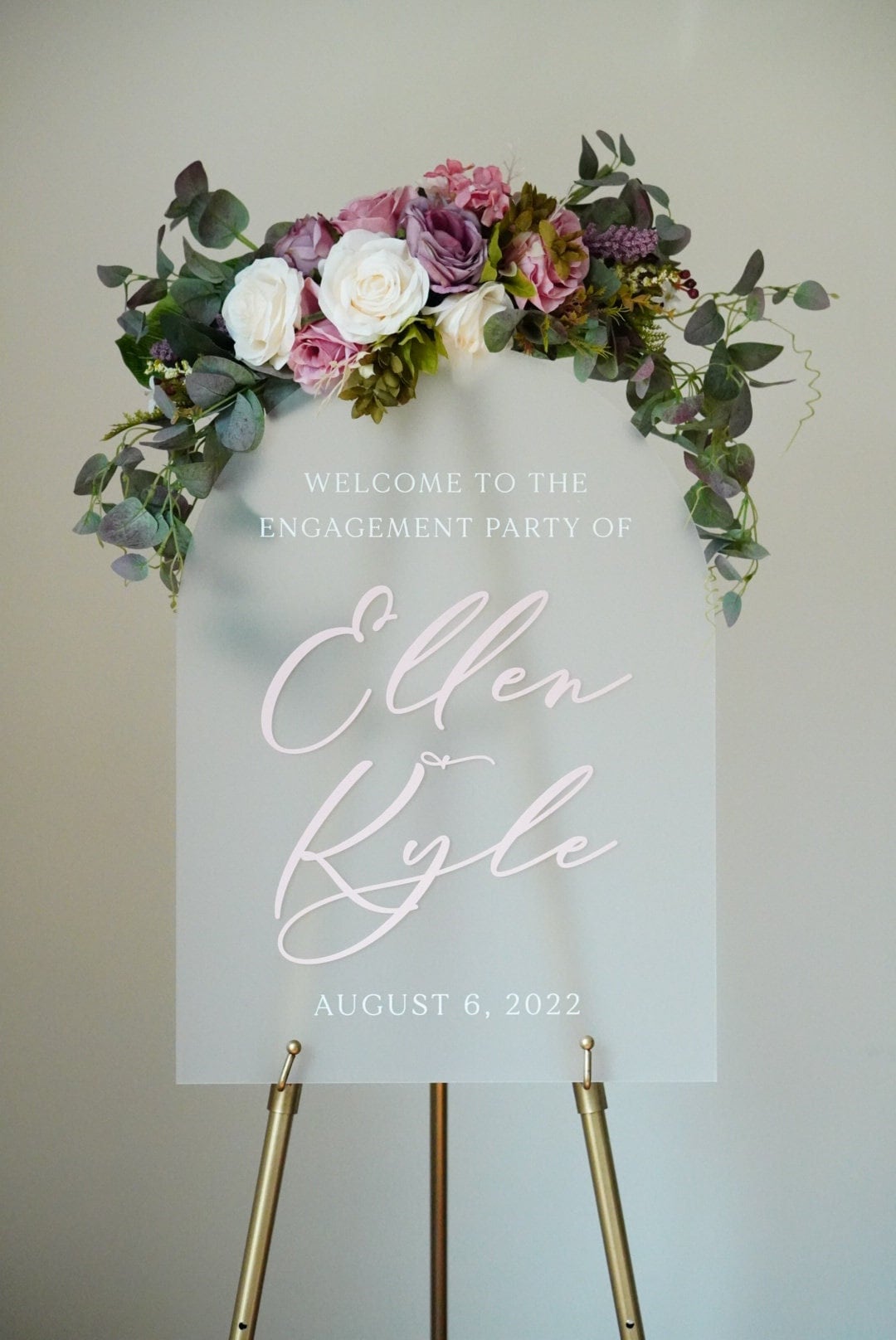 3D Arched Acrylic Wedding Welcome Sign | Frosted Acrylic Wedding Sign ...