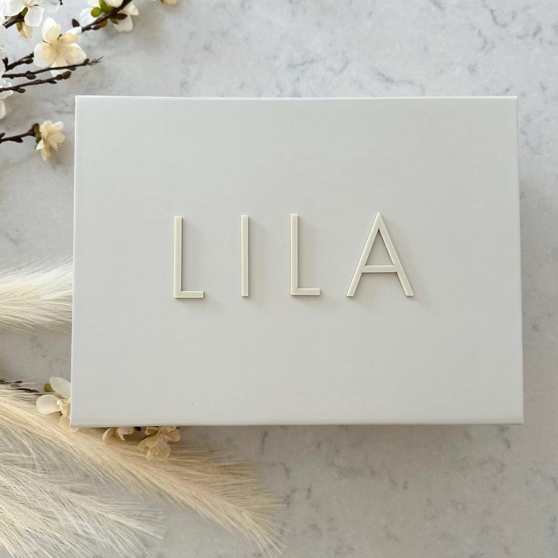 Beige Luxury Personalized Gift Box | Keepsake Box | Wedding Party Gift ...
