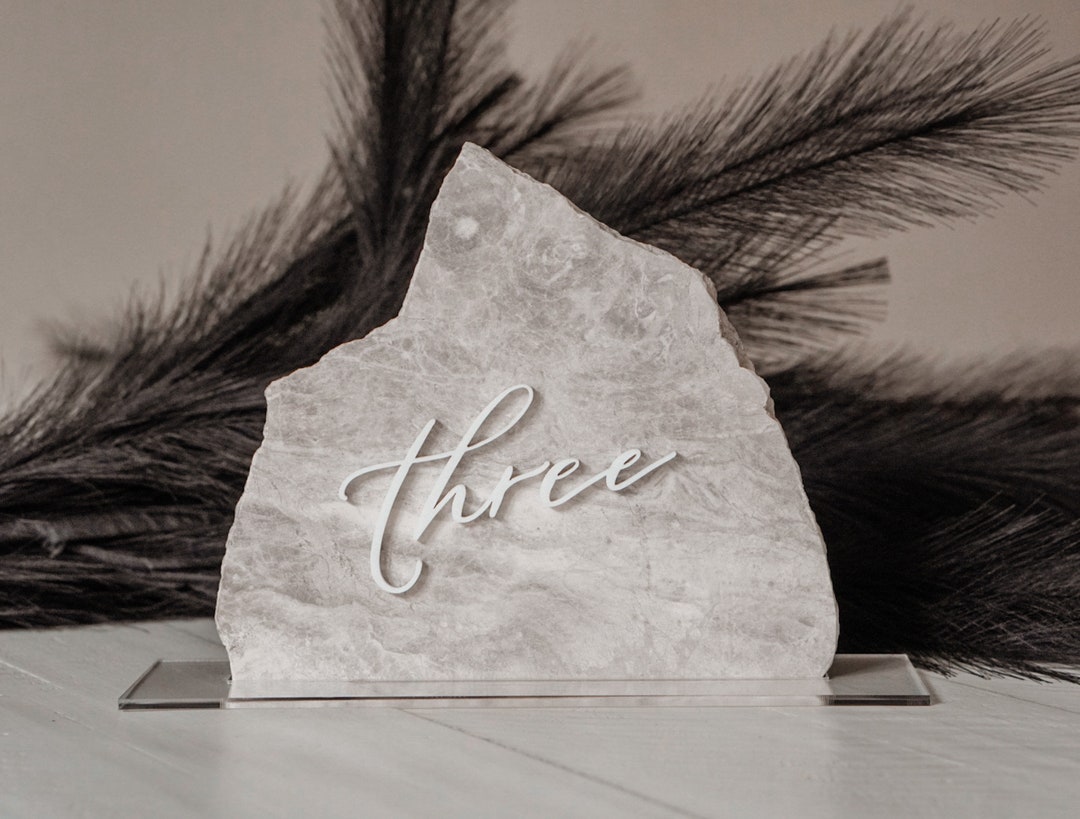 Stone Marble Table Numbers | Wedding Table Numbers | Natural Stone ...
