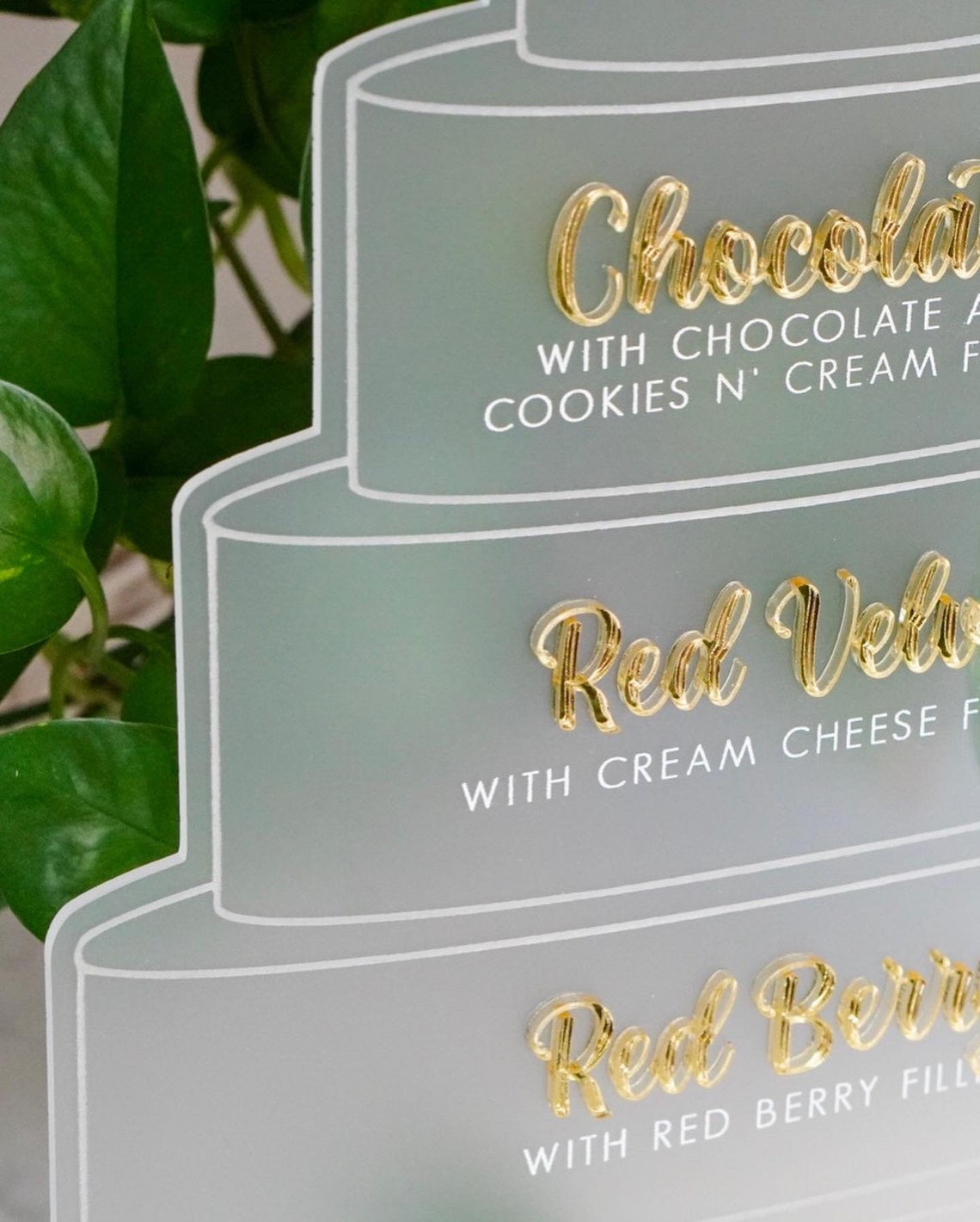 Wedding Cake Flavour Sign Acrylic Cake Tier Sign Custom - Etsy