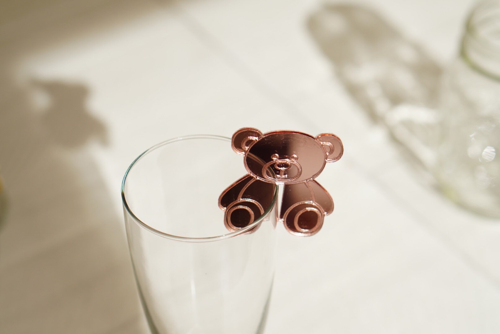 10pc Acrylic Teddy Bear Drink Tag | Baby Shower Decor | Shower Drink ...