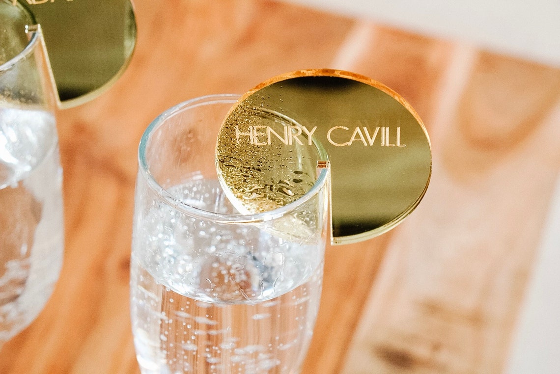 10pc Acrylic Drink Charm | Personalized Wedding Drink Tag | Drink ...