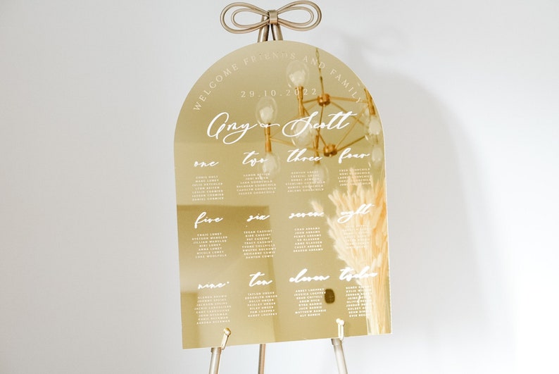 Mirrored Acrylic Seating Chart | Wedding Seating Chart | 3D Acrylic ...