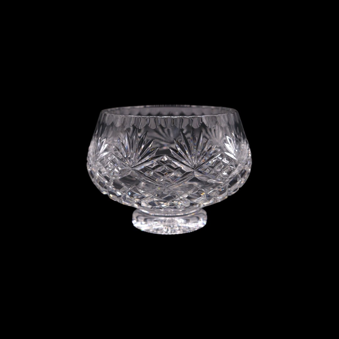 Vintage Lead Crystal Clear Footed Bowl - Etsy