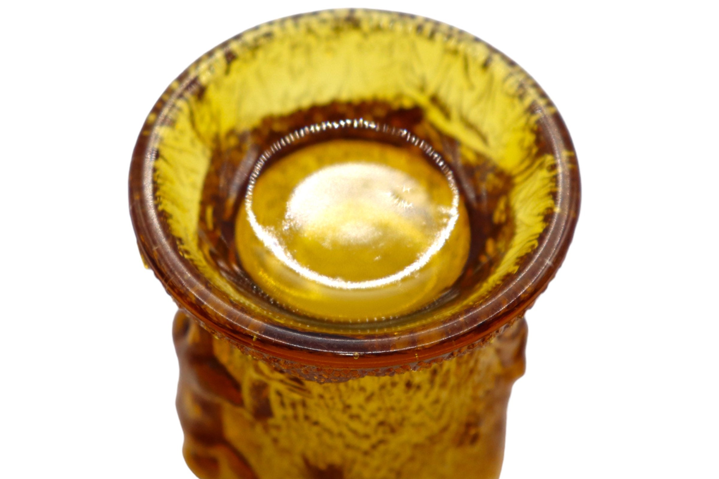 U.S Glass Co. EAPG monkey on a Tree Stump Amber Glass Toothpick Holder ...