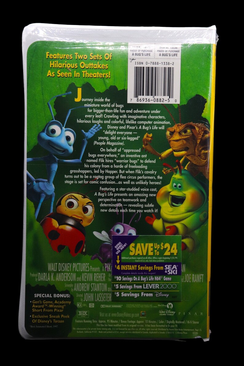 Disney Pixar Sealed VHS A Bugs Life dot Cover - Etsy