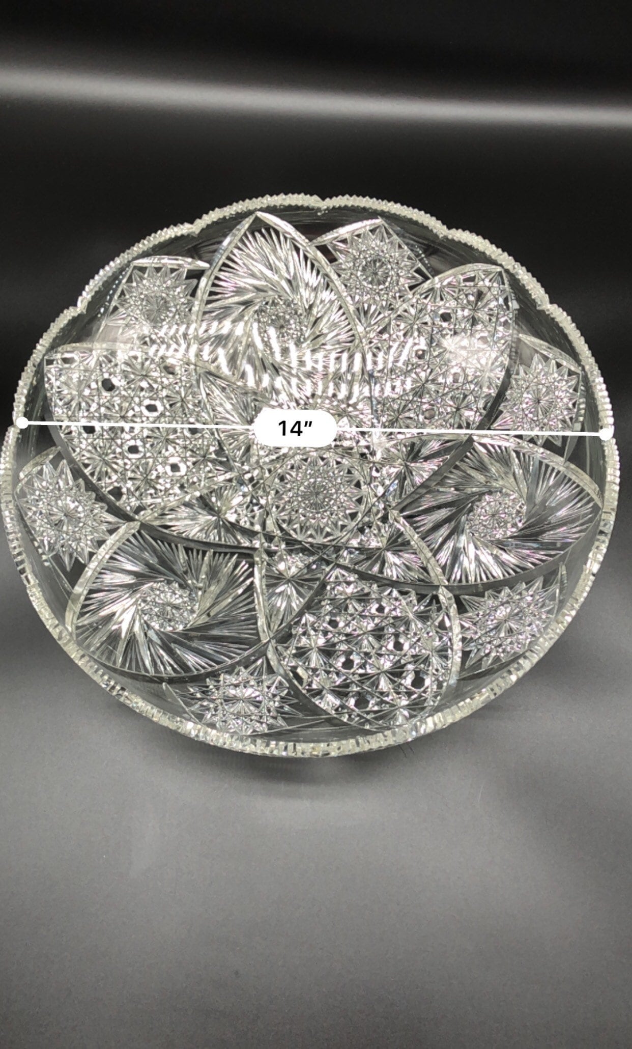 RARE Vintage Turkish Cut Glass Centerpiece - Etsy