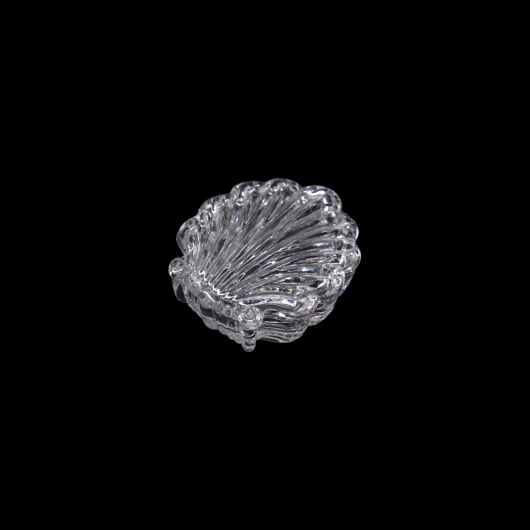 Vintage Clear Glass Small Clam Shell Shaped Trinket Box - Etsy