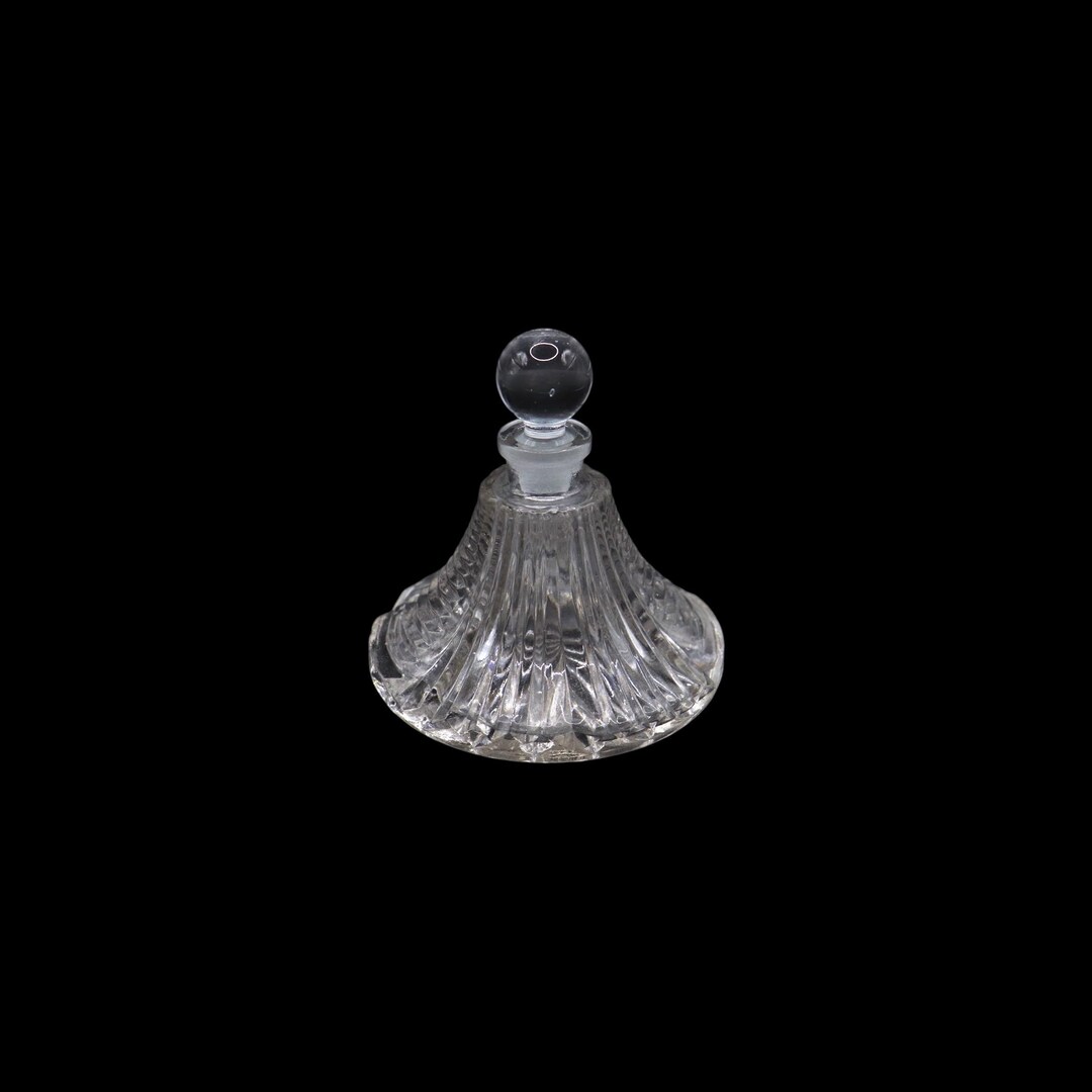 Vintage Pressed Glass Geometric Perfume Bottle - Etsy