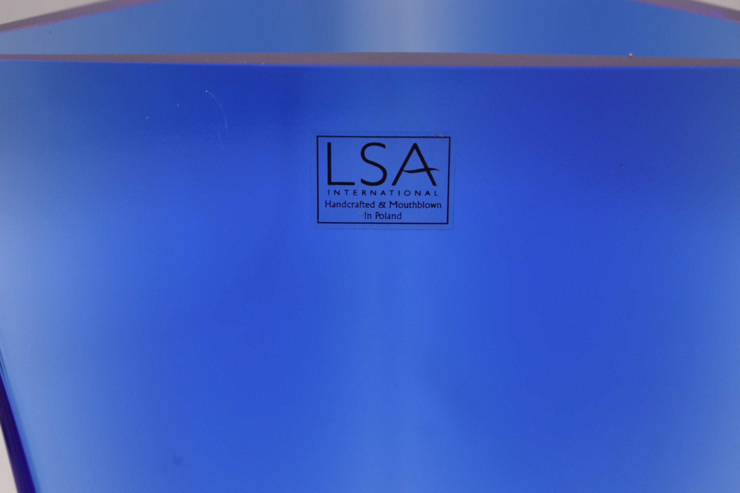 LSA International Cobalt Blue Polish Art Glass Triangular Vase - Etsy