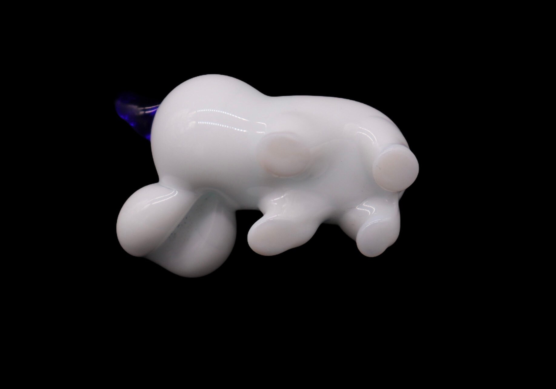 Murano Art Glass White and Blue Small Dog Figurine - Etsy UK