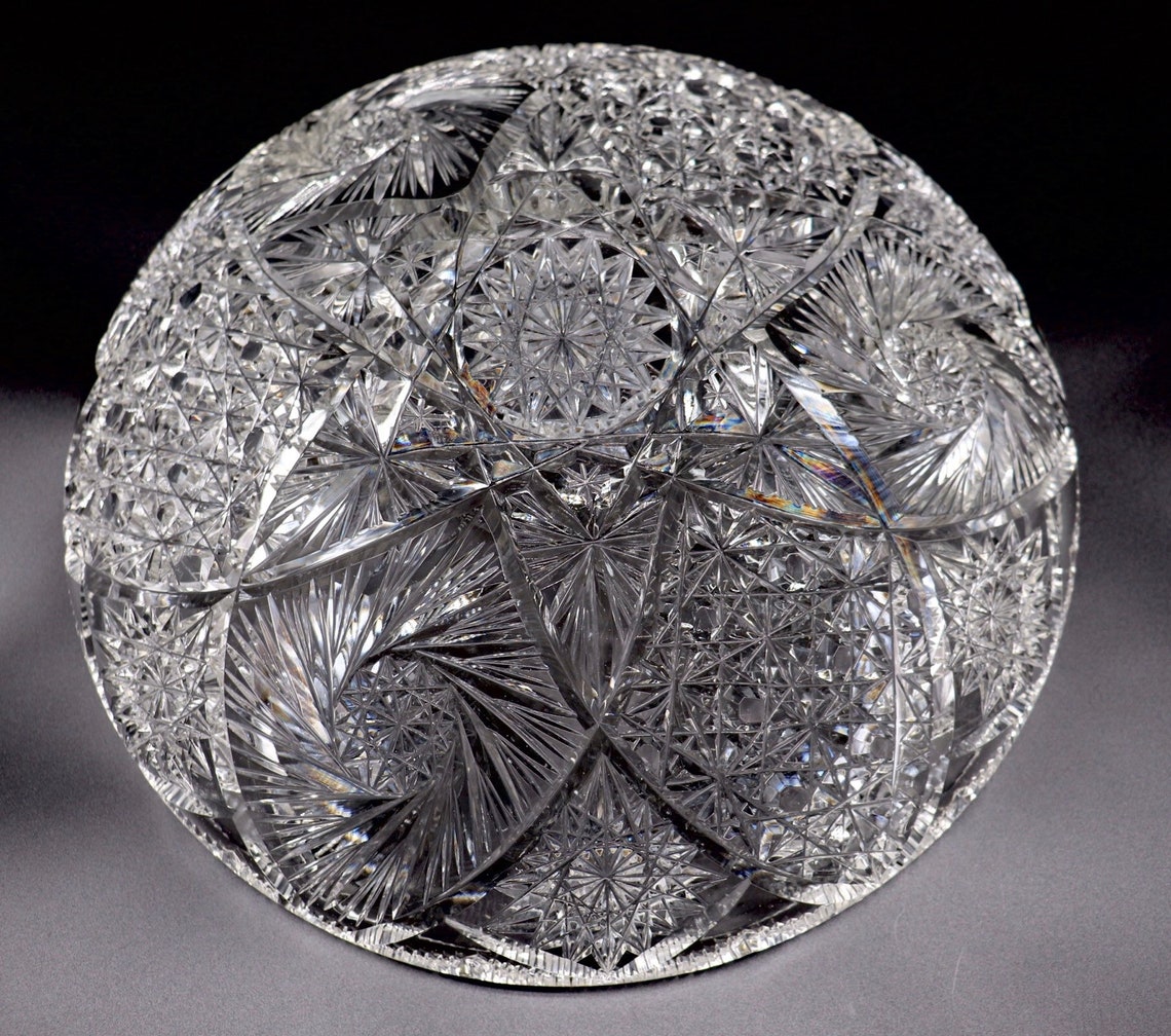 RARE Vintage Turkish Cut Glass Centerpiece | Etsy