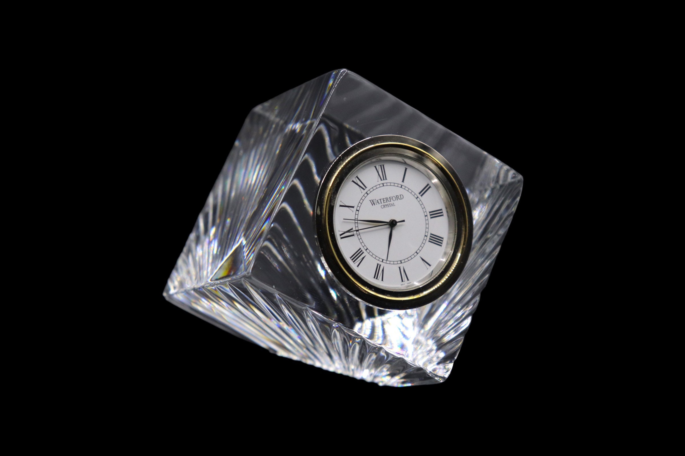 Waterford Crystal meridian Cube Quartz Desk Clock UNTESTED - Etsy