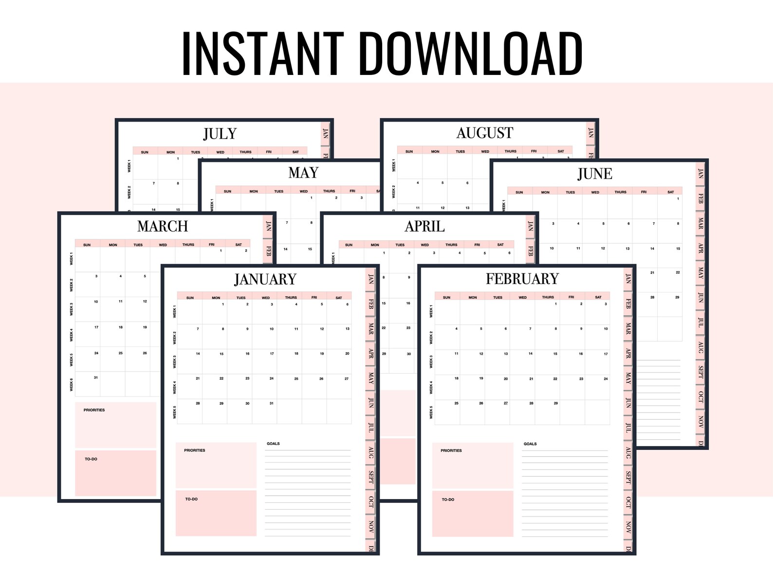Pink Digital Planner 2024digital Planner 2024ADHD Digital - Etsy