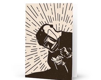 Welding Card | Welding Graduation Card - Retro Print Style Illustration ...