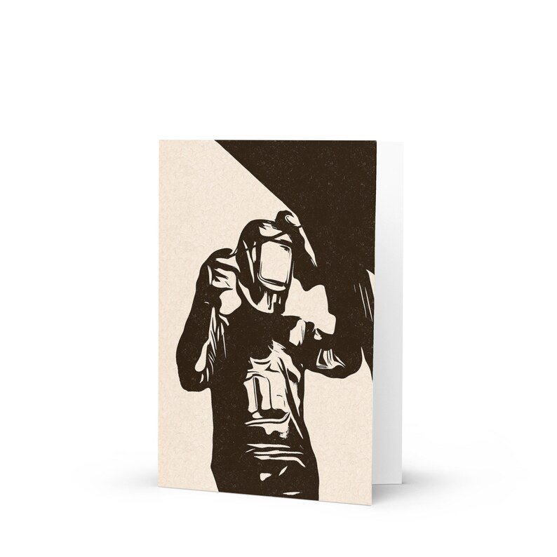 Welding Card Welding Graduation Card Woodblock Print Style Illustration ...