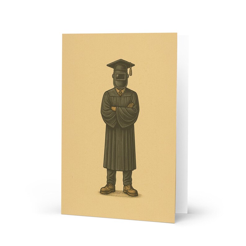 Welding Card | Welding Graduation Card - Retro Print Style Illustration ...