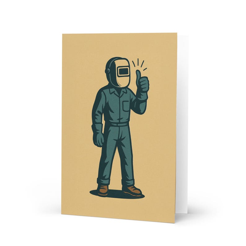 Welding Card | Welding Graduation Card - Retro Print Style Illustration ...
