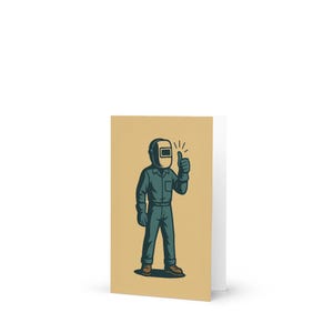Welding Card | Welding Graduation Card - Retro Print Style Illustration ...