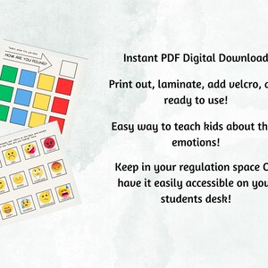 Zones of Regulation Feelings Check In - Etsy