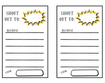 Shout Out Cards Promote Kindness Students, Teachers, Admin Staff ...