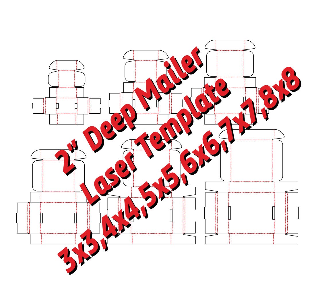 2in Deep Mailer Laser Templates - Etsy