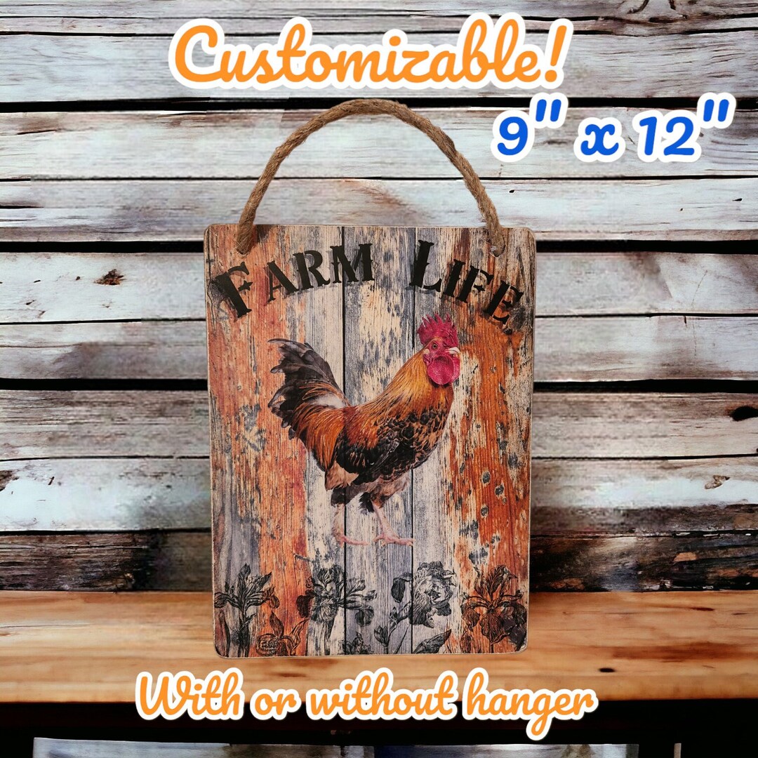 Chicken Coop Sign Custom Farm Life Sign Wooden Chicken Coop Sign ...