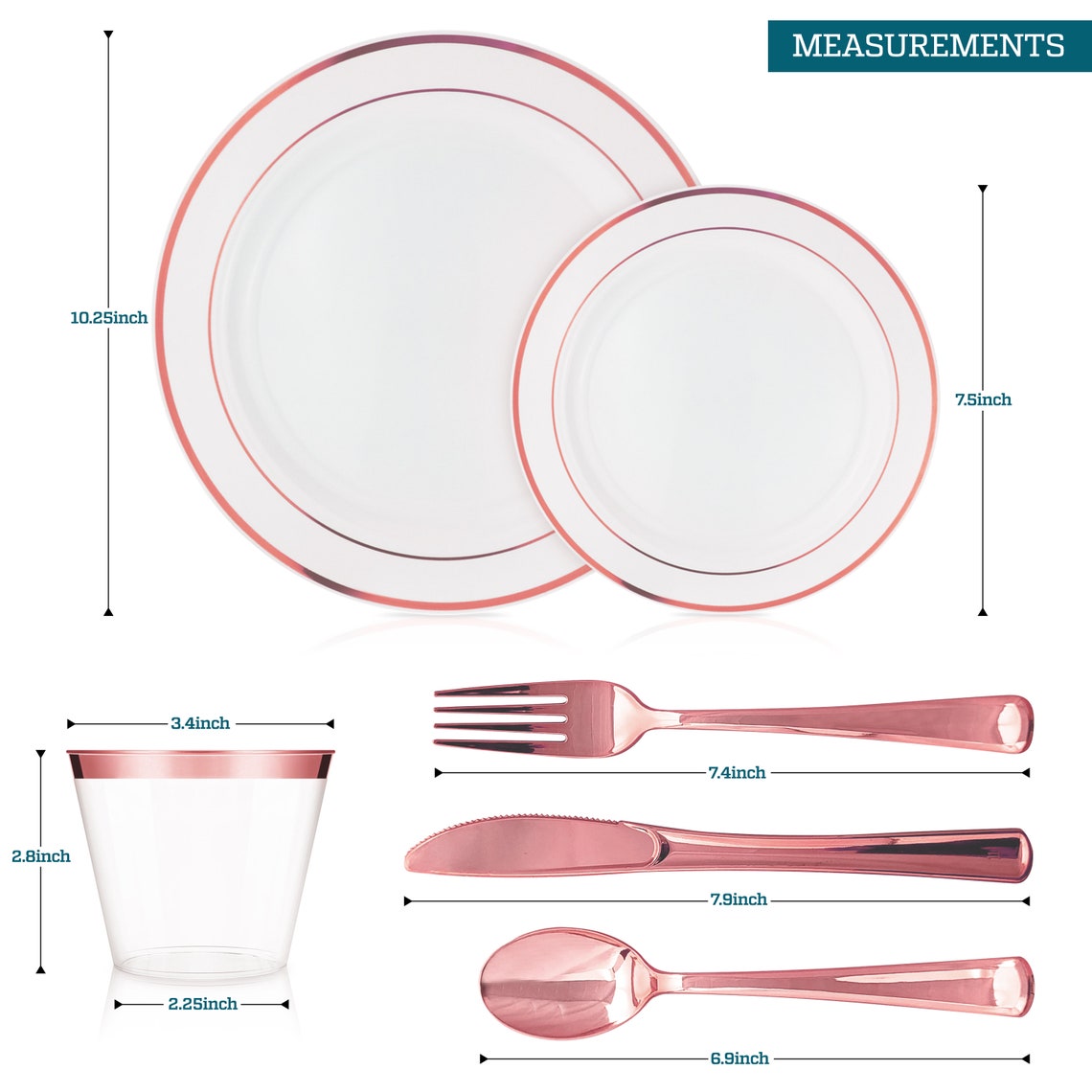 1200 Piece Rose Gold Dinnerware Set 400 White and Rose Gold | Etsy