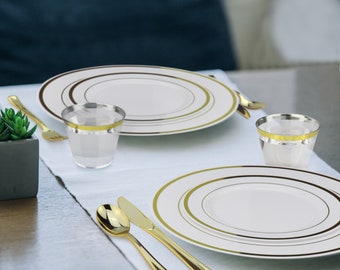 1200 Piece Rose Gold Dinnerware Set 400 White and Rose Gold | Etsy