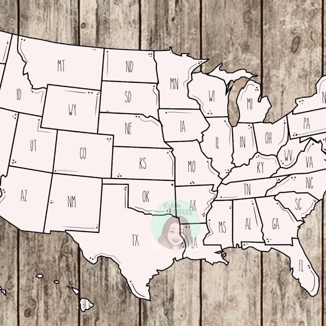 DIGITAL United States Map Clipart - Etsy
