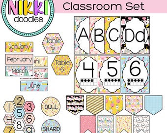 Llama Themed Printable Classroom Decor Set Victorian Floral | Etsy