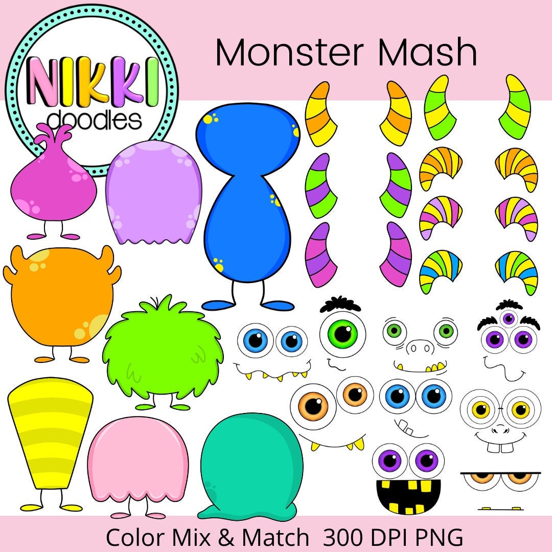 Build A Monster Mix and Match Clip Art Set Halloween Creatures - Etsy